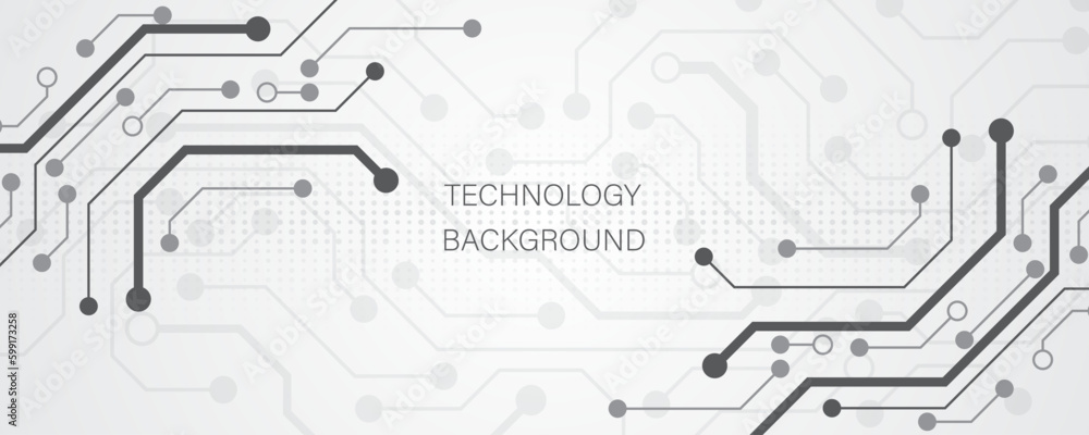 Circuit board electronic or electrical line on white tech background ...