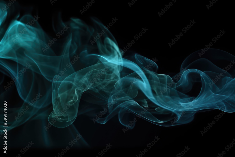 Smoke veil. Paint water. Night haze. Teal blue color glitter dust ...