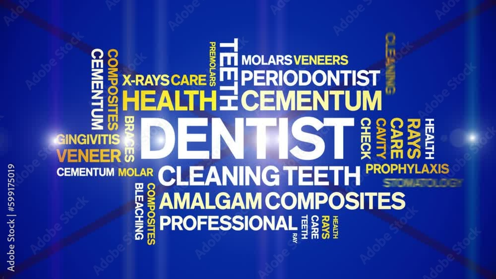 Dentist animated tag word cloud;text design animation kinetic ...
