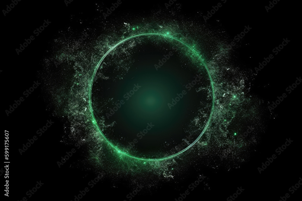 Zdjęcie Stock: Glitter mist. Circle frame. Mystic vortex. Green color ...