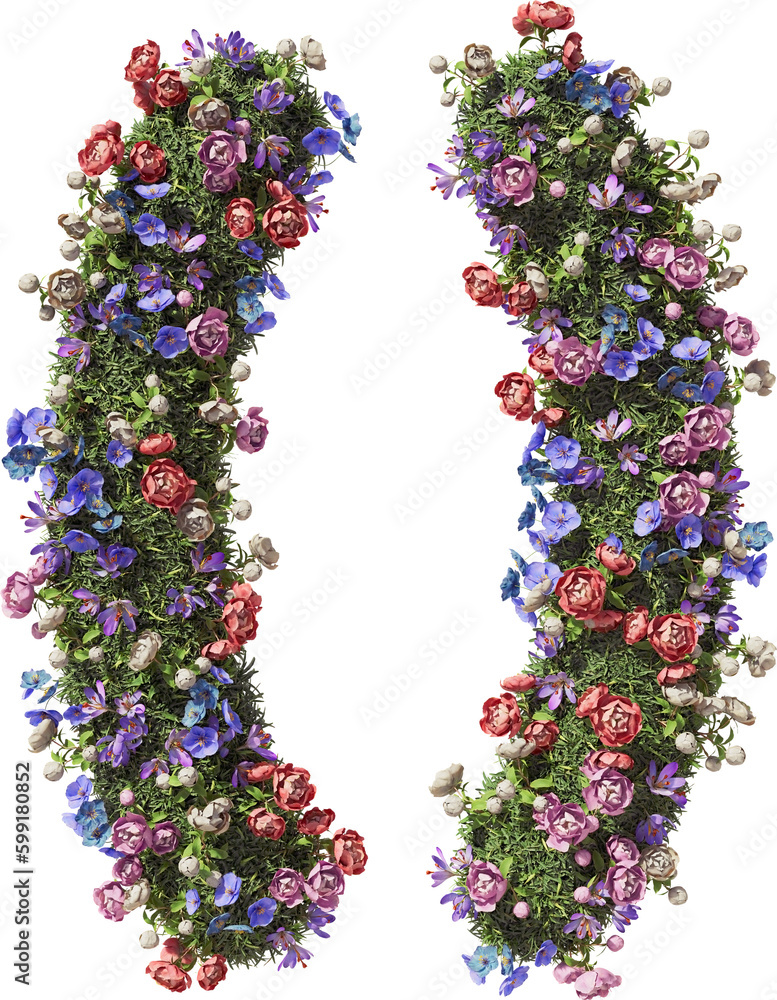 Flower Symbols Left and Right Parenthesis. Garden floral and plants ...