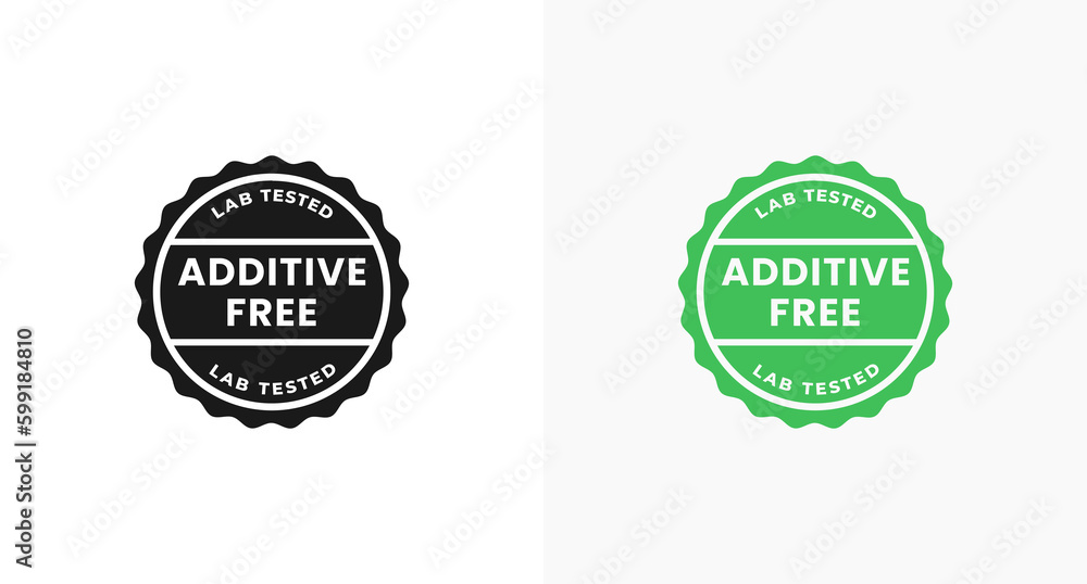 Additive Free Stamp or Additive Free Label Vector Isolated in Flat ...