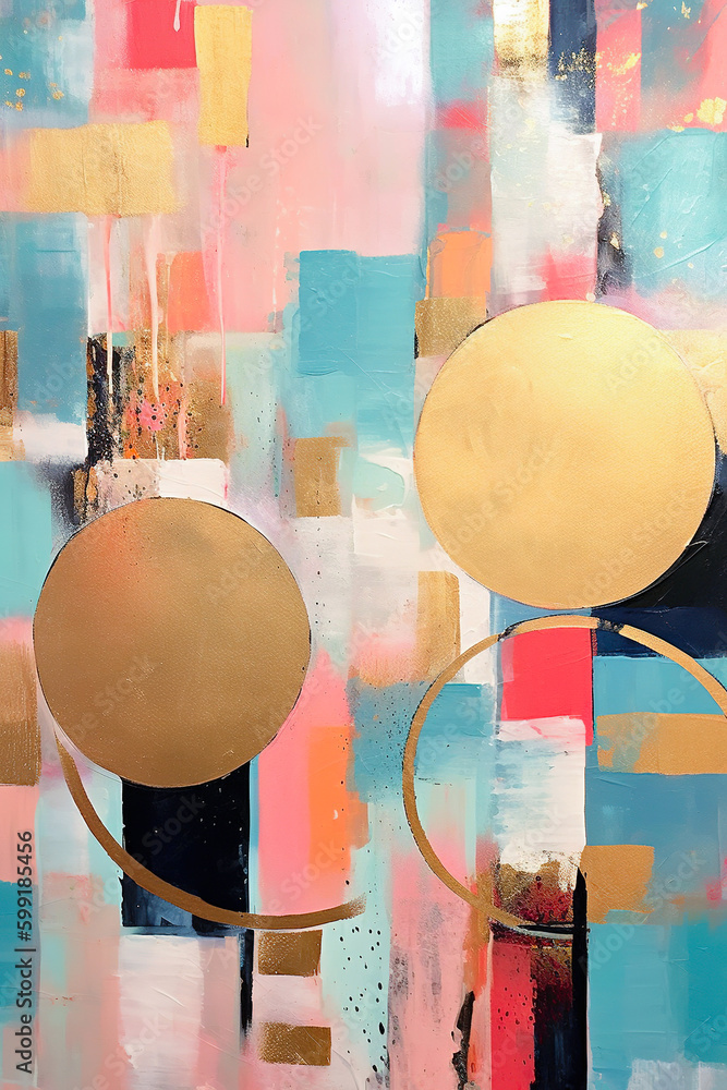 Modern impressionism technique. Wall poster print template. Abstract ...