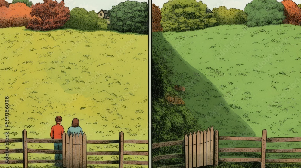 Idiom-Inspired Illustration, "Grass is Always Greener on the Other Side ...