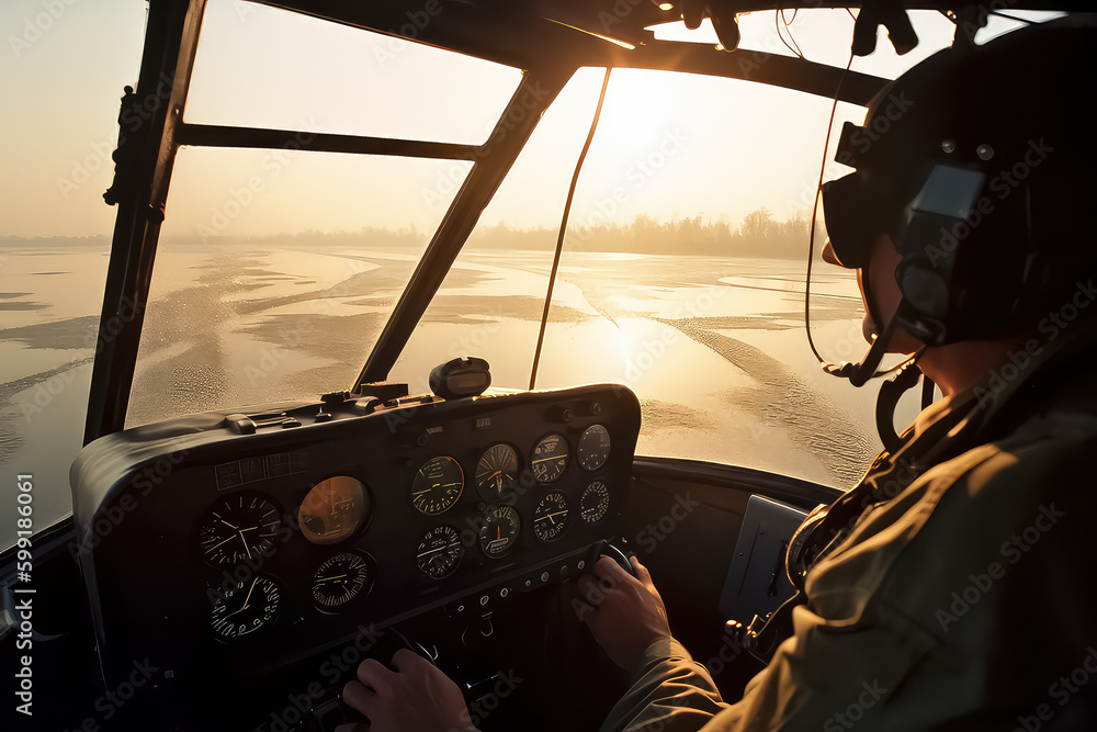 Control panel in military plane cockpit, modern aviation and aerospace ...