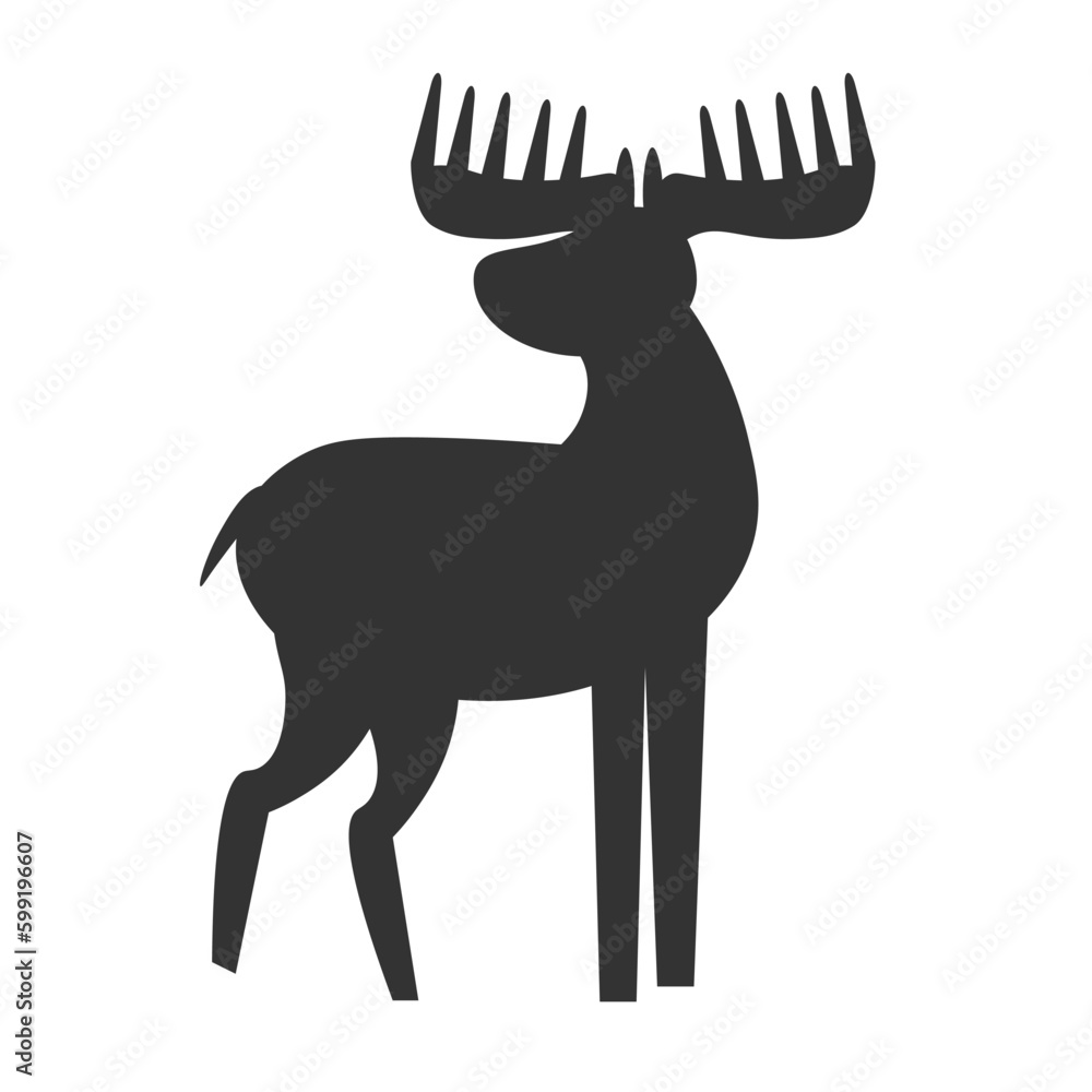 Vector Icon deer sign. Image deer symbol sticker. Illustration animal ...
