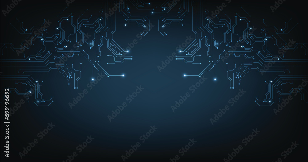 Circuit board blue technology background.Vector abstract technology ...