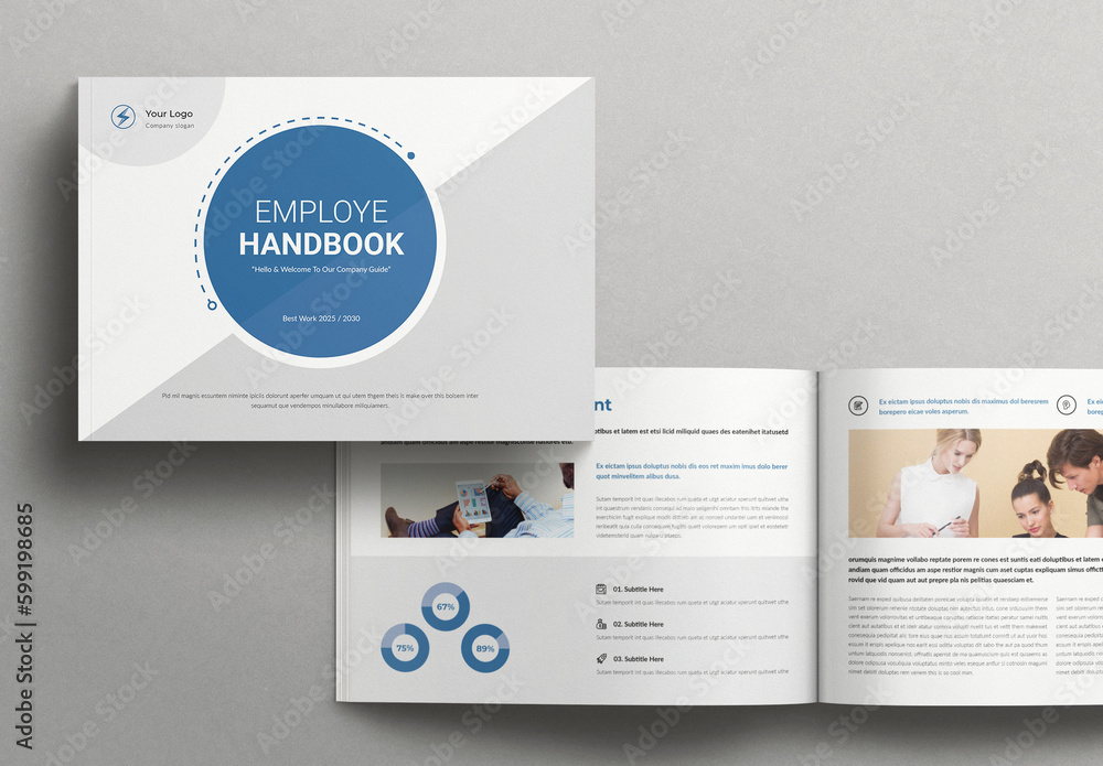 Employee Handbook Template Landscape Stock Template | Adobe Stock