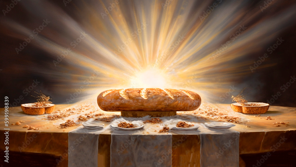 Representation the body of Christ in the form of bread. Corpus Christi ...