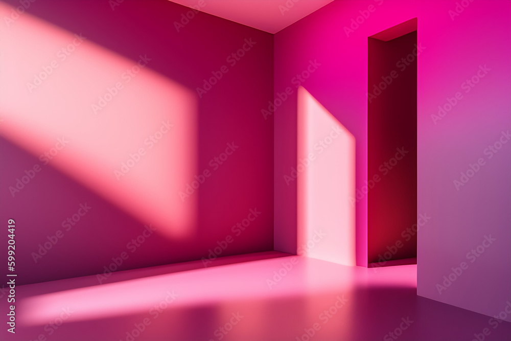 Pink room with pink wall Stock Illustration | Adobe Stock