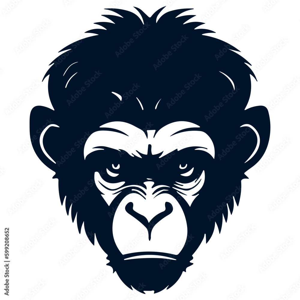 Monkey Head Silhouette