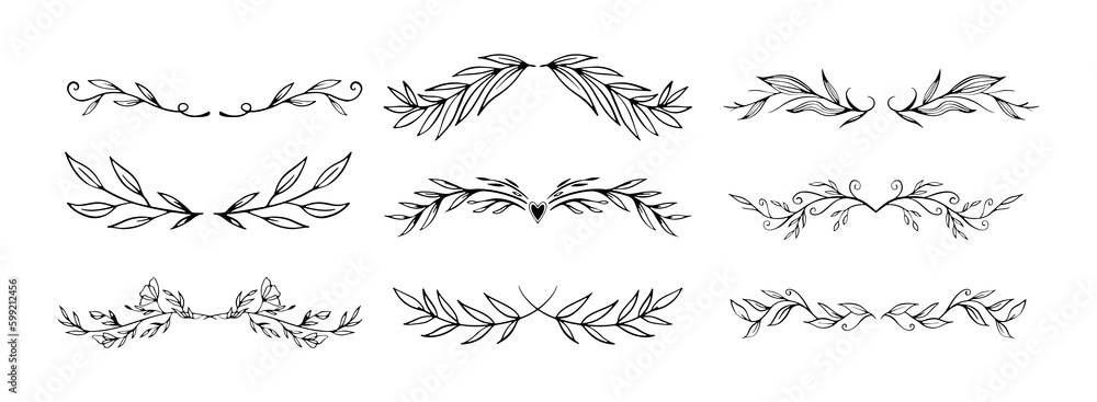 Black And White Leaf Border Clip Art