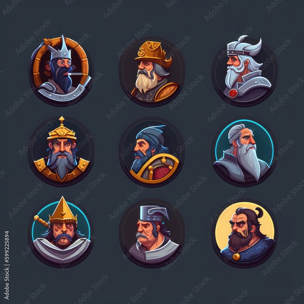 historical medieval character avatar ai generated ilustração do Stock ...