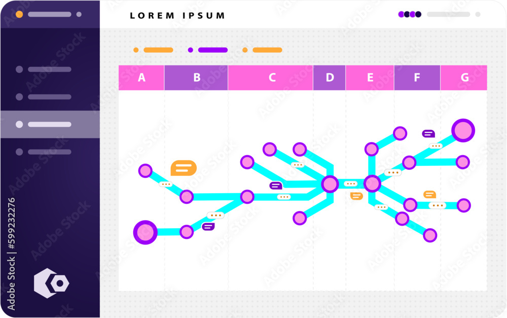Interface of metro map as diagram and business paths. Stock Vector ...