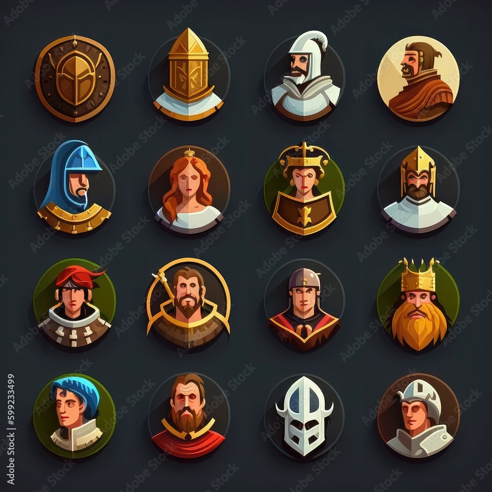 story medieval character avatar ai generated Stock Illustration | Adobe ...