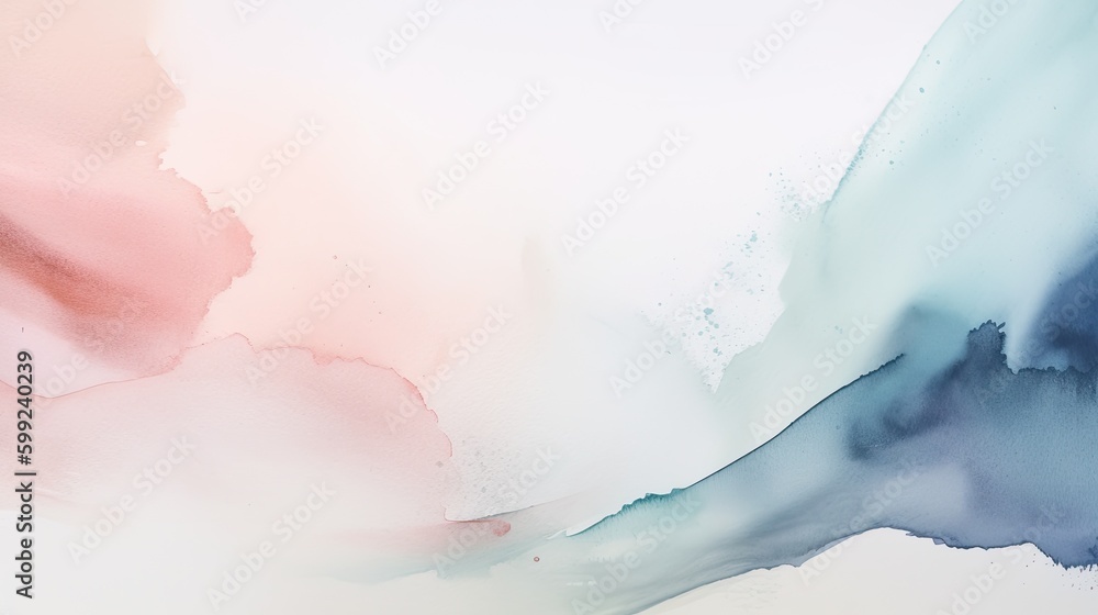 Watercolor smudge paint in minimalist design. Pastel aquarelle liquid ...