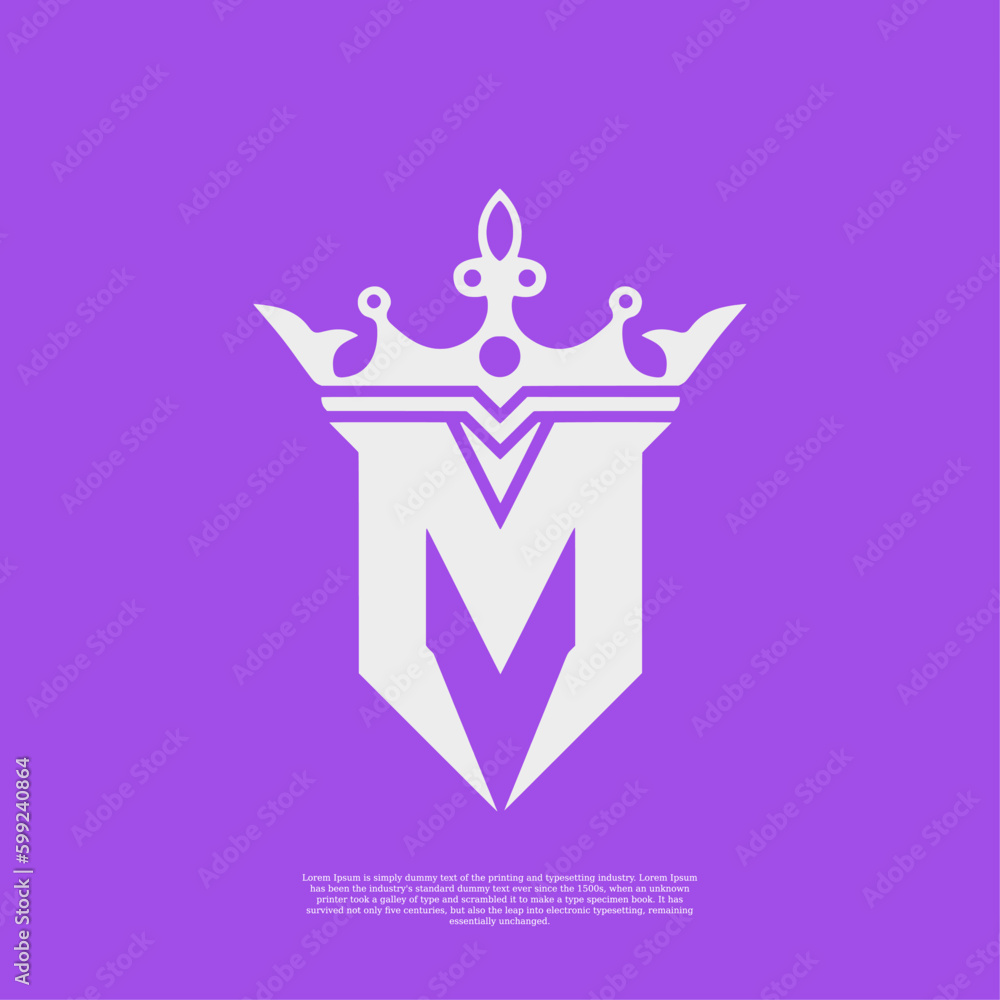 monogram logo, m with crown monogram logo design. Stock Vector | Adobe ...