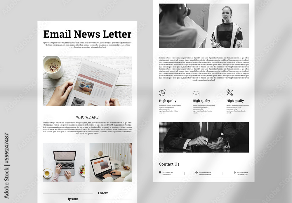 Email Newsletter Layout Stock Template | Adobe Stock
