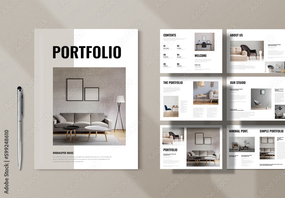 Minimal Portfolio Magazine Layout Stock Template | Adobe Stock