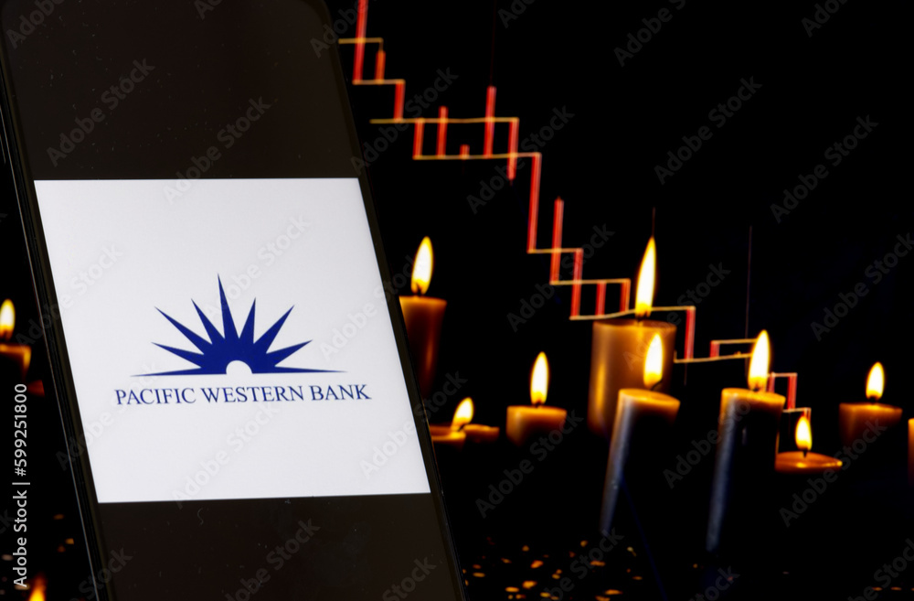 Pacific Western Bank logo on the smartphone. Pacific Western Bank stock ...