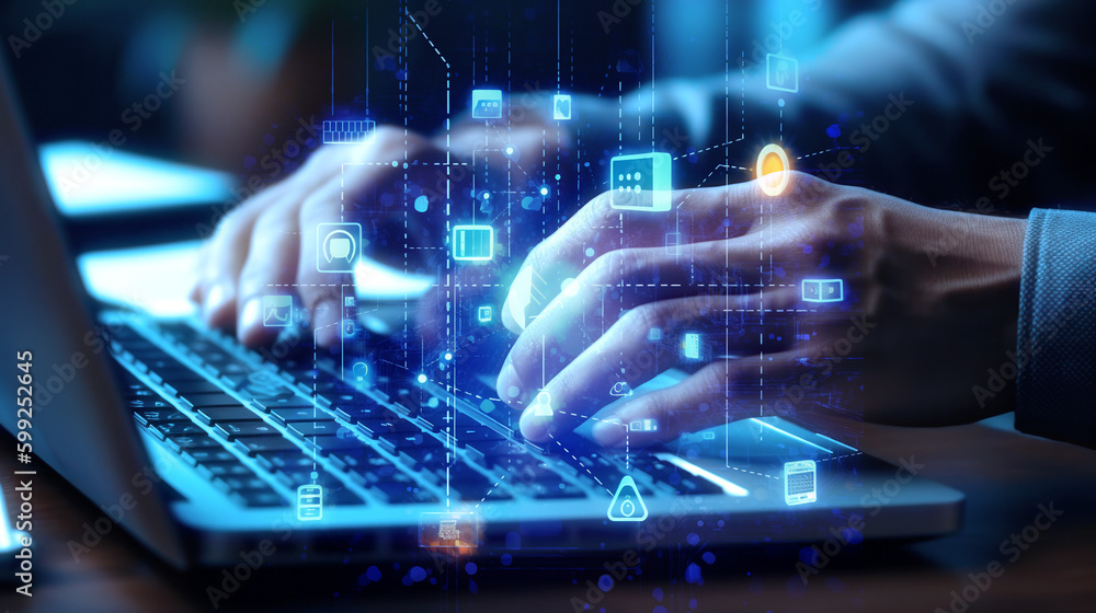 technology, digital network, computer science, artificial intelligence ...