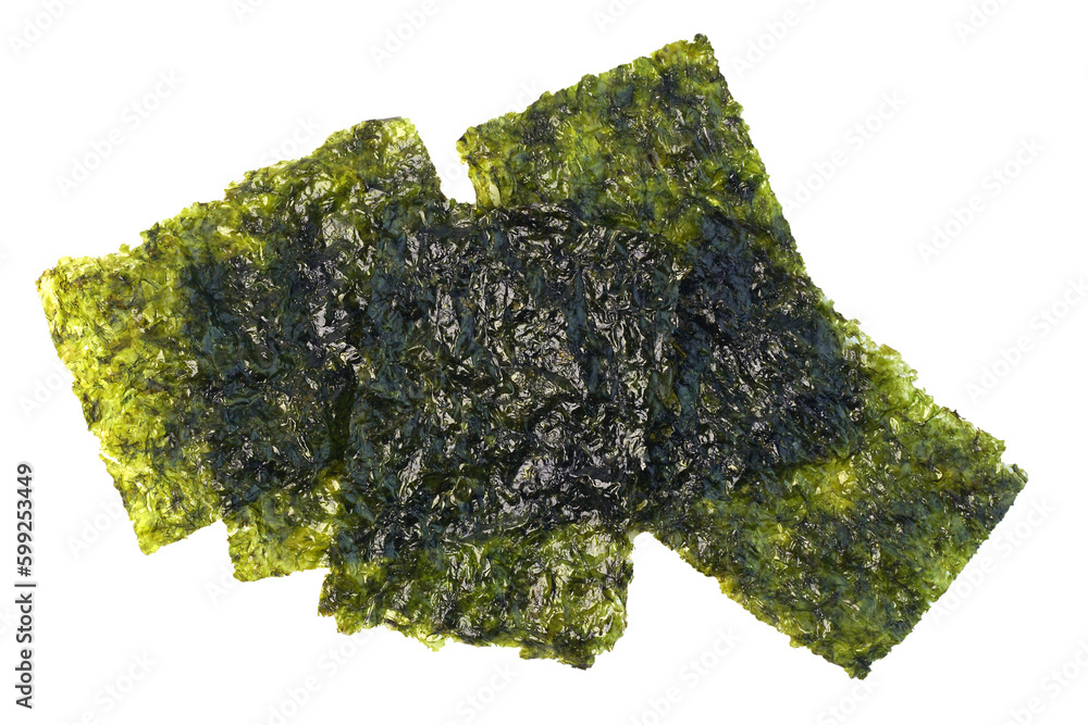 Foto de Sheet of dried seaweed or Dry japanese organic seaweed isolated ...