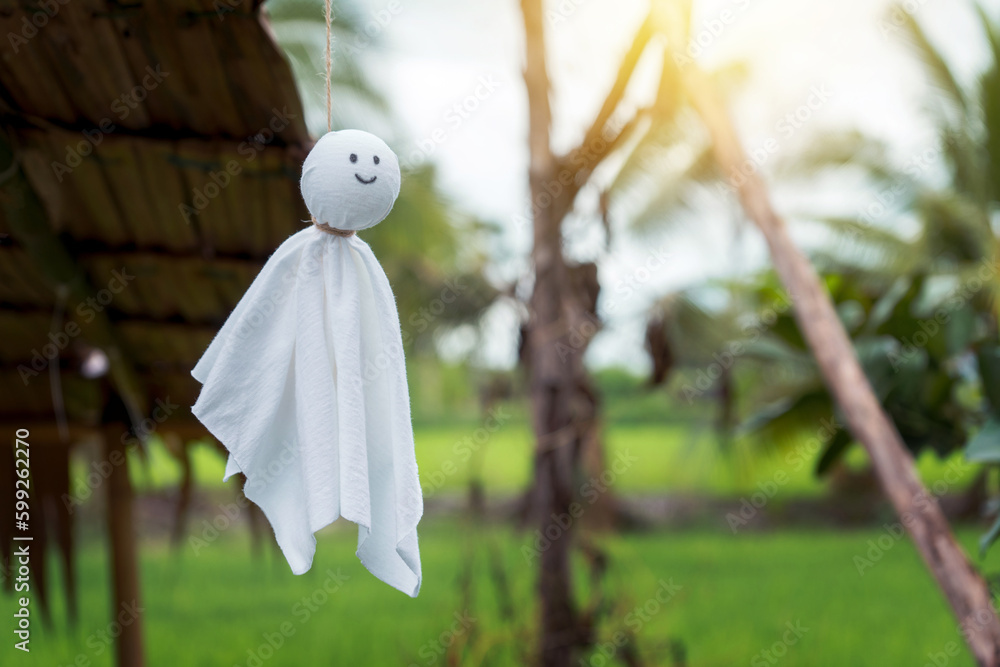 Chasing rain Japanese doll or Teru Teru Bozu hanging on the eaves of ...