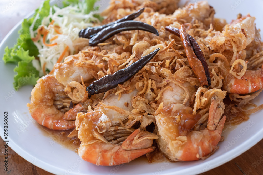 Deep Fried Prawn with Tamarind Sauce Stock Photo | Adobe Stock