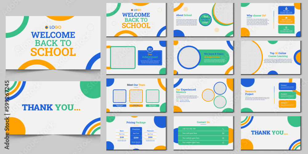 Education Design School PowerPoint presentation slide template. Utilize ...
