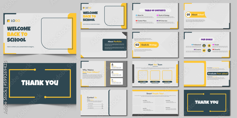 Education Design School PowerPoint presentation slide template. Utilize ...