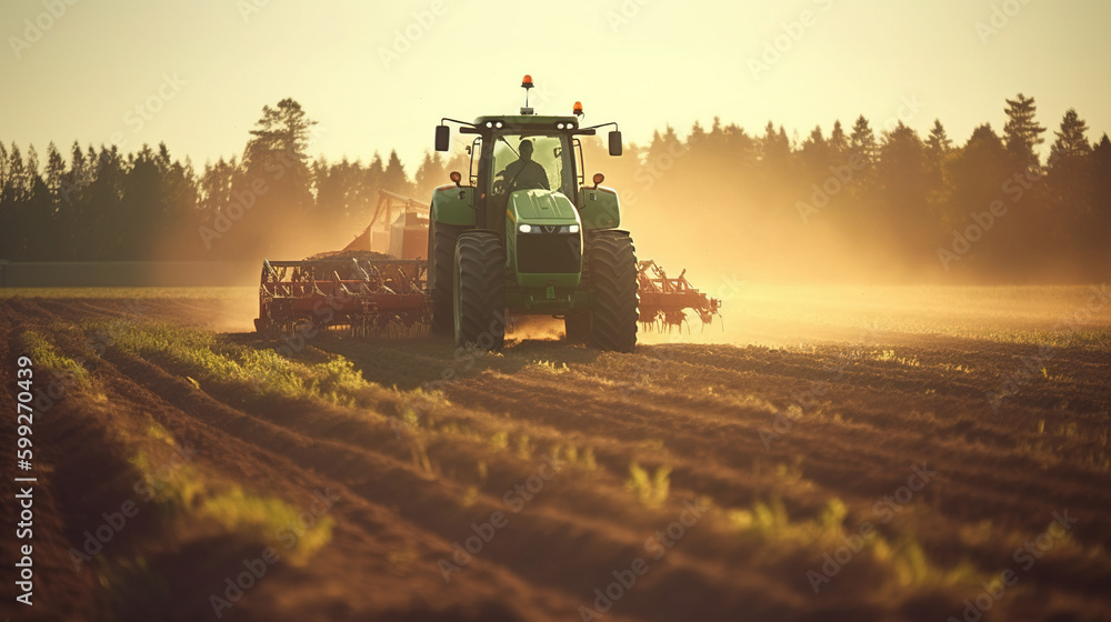 Regenerative Agriculture. A farmer planting seeds in a fertile field ...