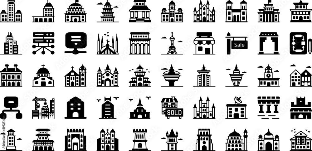 Architect Icon Set Isolated Silhouette Solid Icons With Architect ...