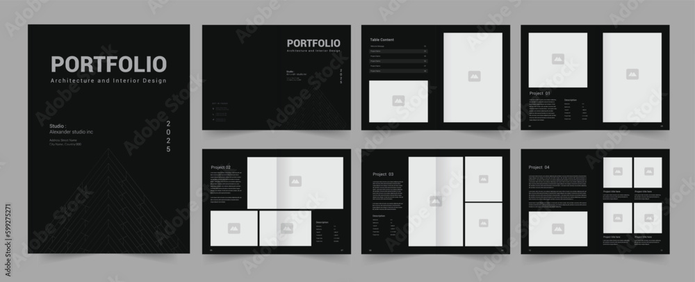 Architecture portfolio design a4 size print ready portfolio interior ...