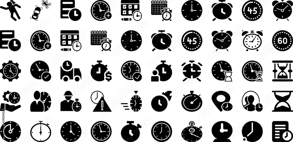 Dead Icon Set Isolated Silhouette Solid Icons With Vector, Illustration ...