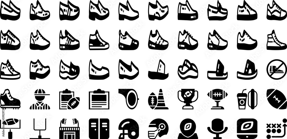 Foot Icon Set Isolated Silhouette Solid Icons With Illustration, Symbol ...