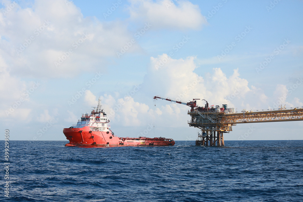 Offshore construction platform for production oil and gas. Oil and gas ...