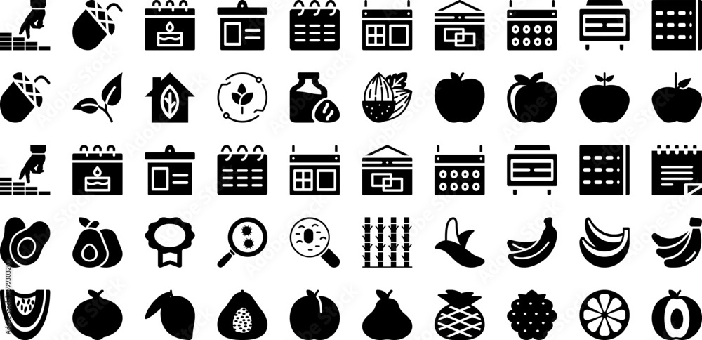 Organ Icon Set Isolated Silhouette Solid Icons With Human, Vector, Body ...