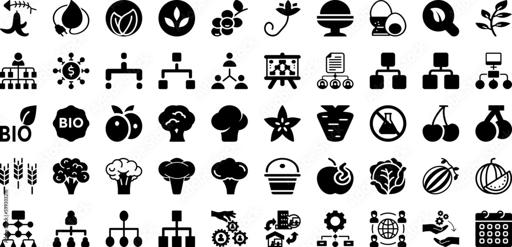Organ Icon Set Isolated Silhouette Solid Icons With Organ, Human, Body ...