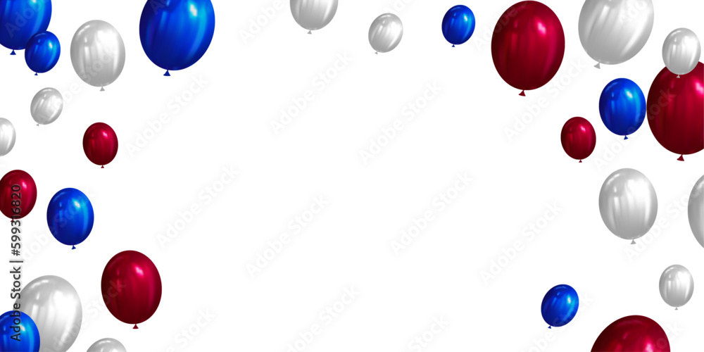frame balloons to independence day, blue, red and white color Stock ...