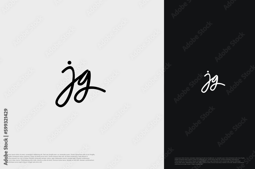 Initial Letter JG Logo monogram typography for business name. Vector ...