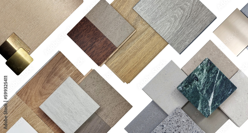 home interior material samples selection contains brushed stainless ...