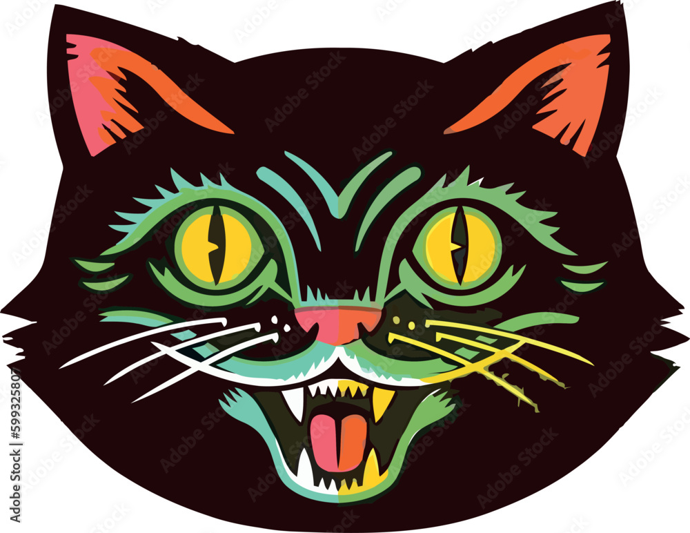 Black cat Stock Vector | Adobe Stock