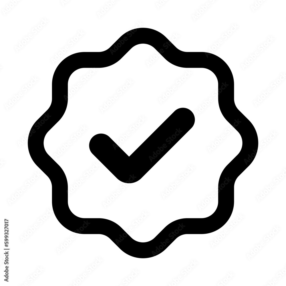 Modern verified badge profile in line style icon, approved or certified ...