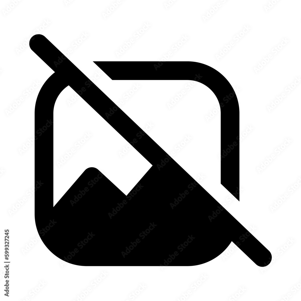 Broken picture icon, image symbol, Gallery, photo simple black style ...