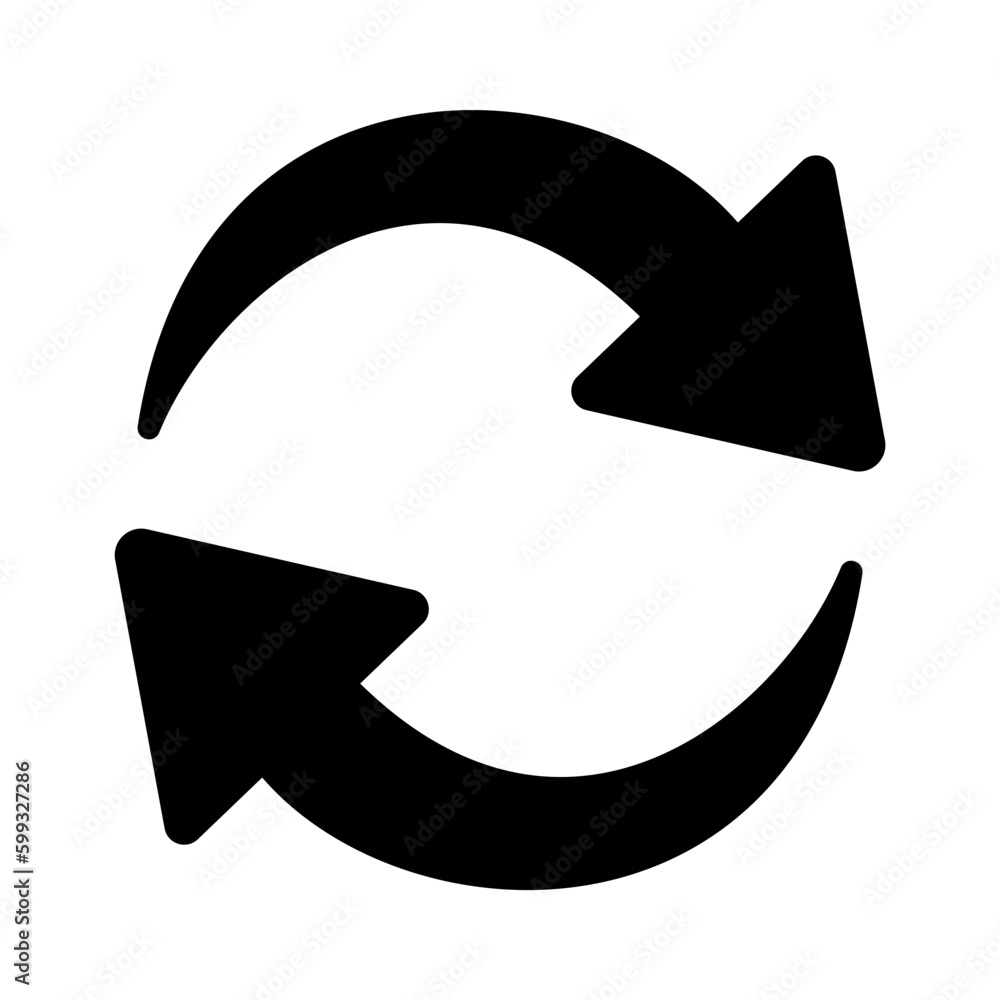 Rotating arrow in line style icon. sync arrows symbol. exchange ...