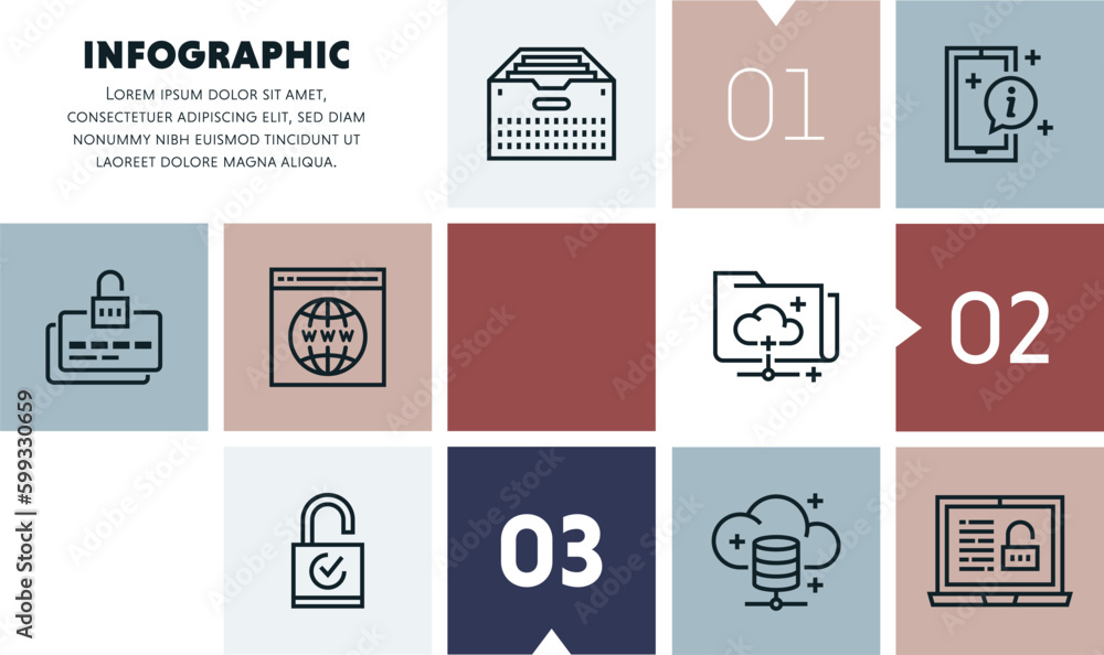 Secure web gateway infographic design with icons, made by thin line ...