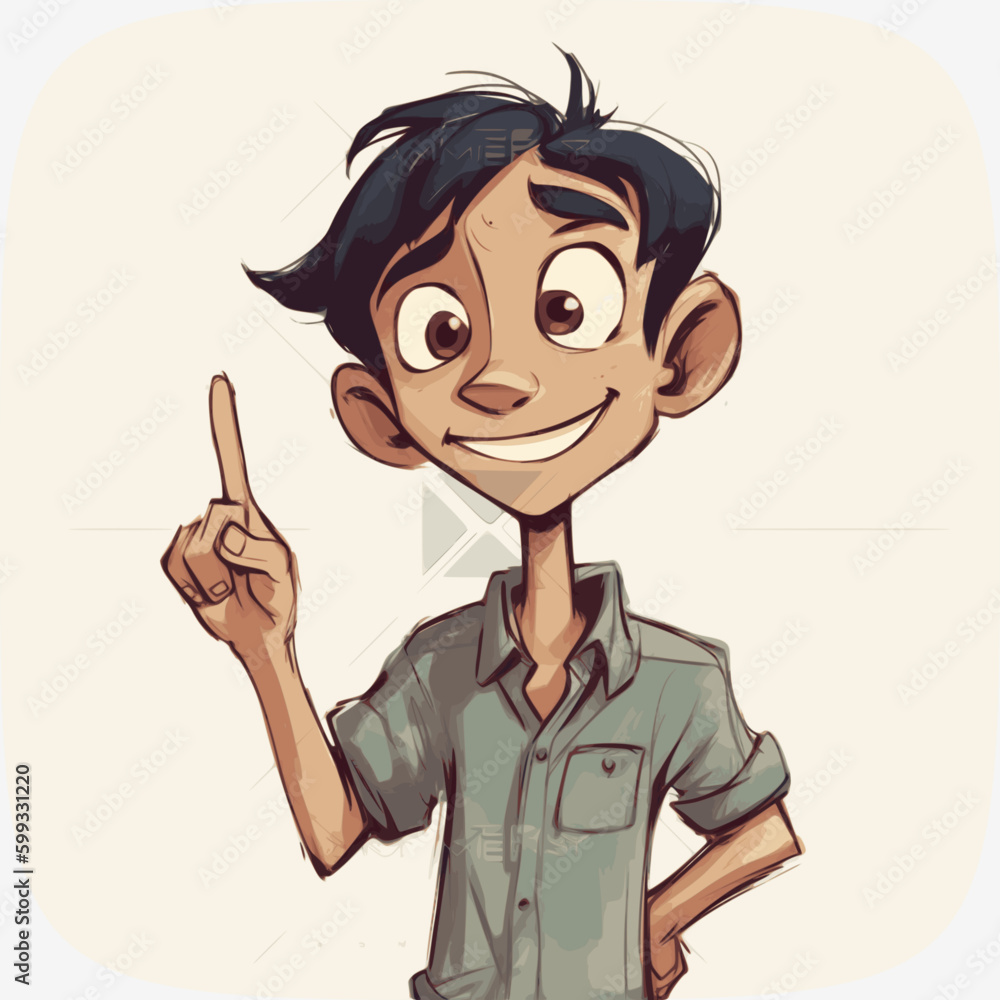 Boy waves his hand in greeting. Hello sign. Happy kids collection ...