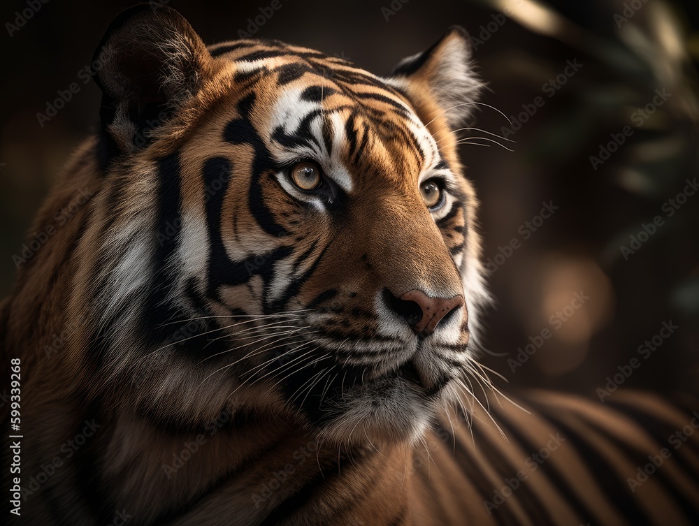 Bengal Tiger Majesty: Stunning Shot! AI Generated Generative AI Stock ...