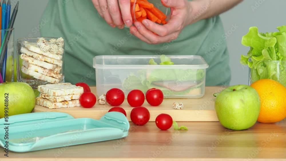 Beginning of the school year. Lunchbox preparation. Concept back to ...