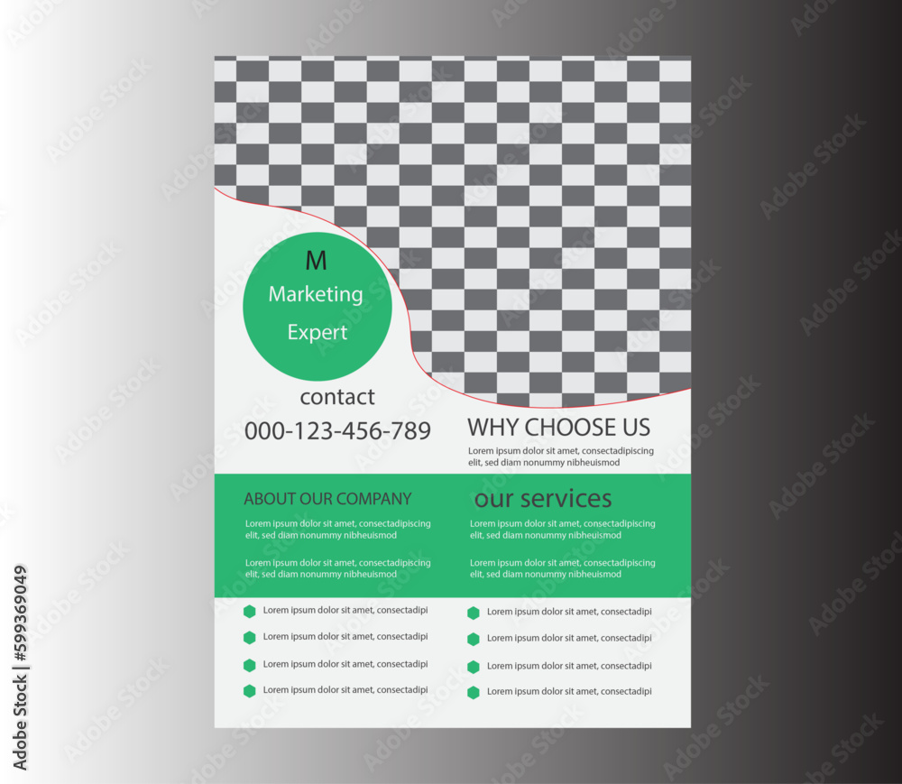 Modern A4 size Business Flyer vector template layout. Brochure cover ...